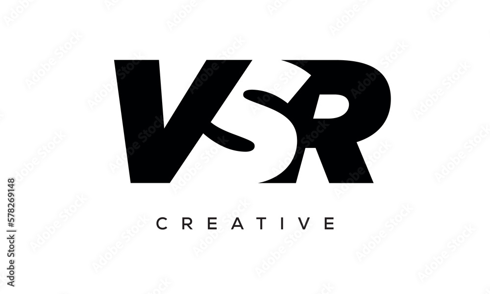 VSR letters negative space logo design. creative typography monogram ...