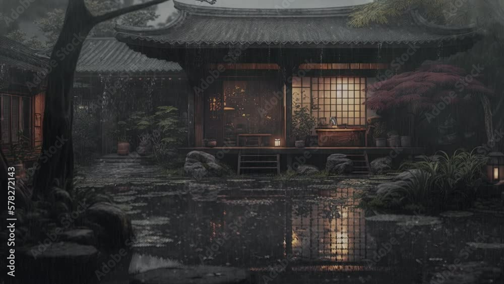 Virtual Japanese Village Background, Concept Art, Digital Illustration ...