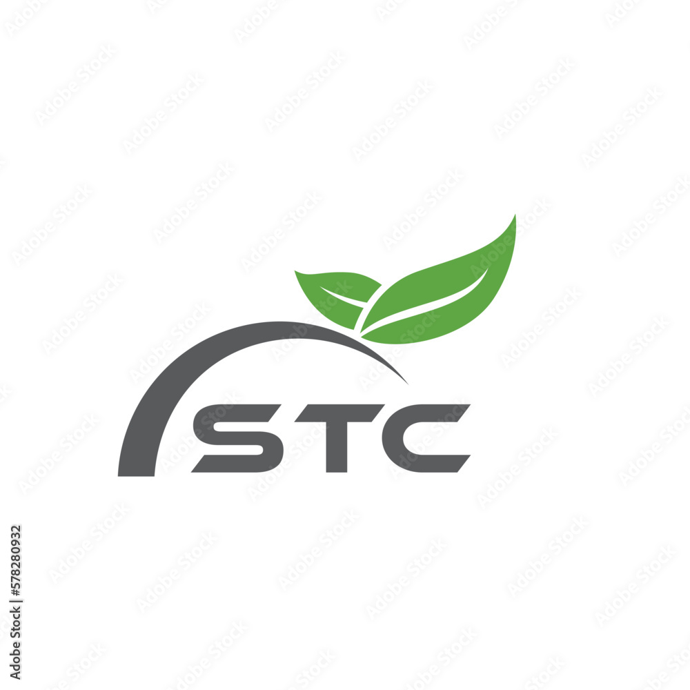 STC letter nature logo design on white background. STC creative ...