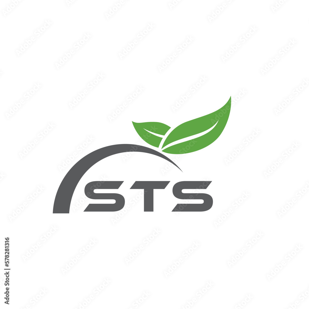 STS letter nature logo design on white background. STS creative ...