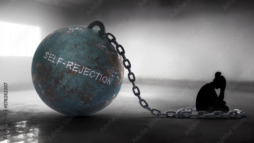 Self rejection against a woman. Trapped in a hate prison, chained to a ...