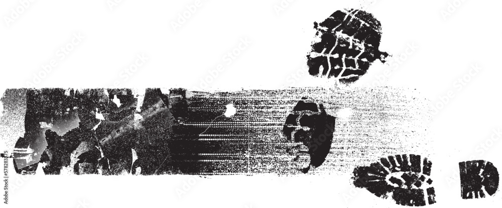 Vector Print Texture. footprints human shoes silhouette in snow ...