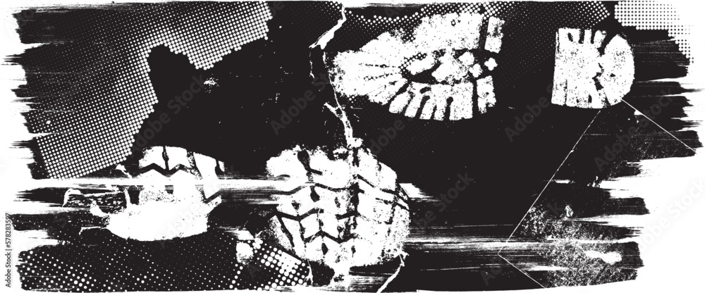 Vector Print Texture. footprints human shoes silhouette in snow ...