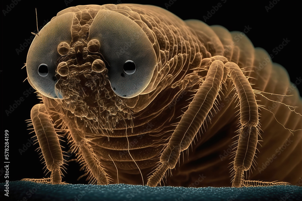 Electron microscope image of a dust mite created by generative AI Stock ...