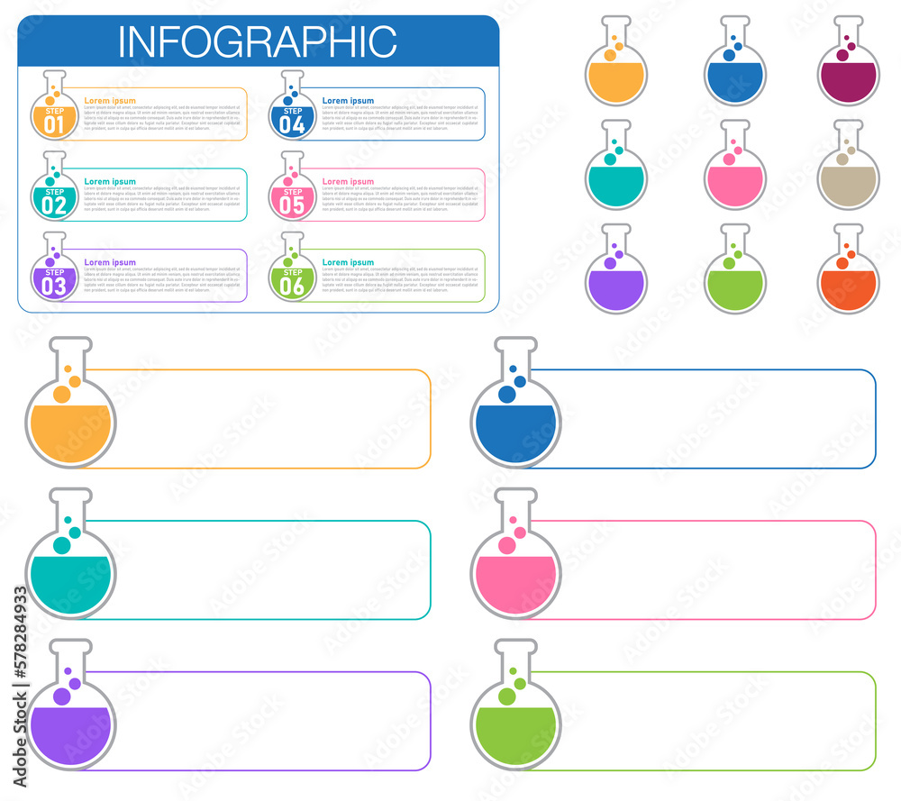 infographic science step template png. and power point design Stock ...