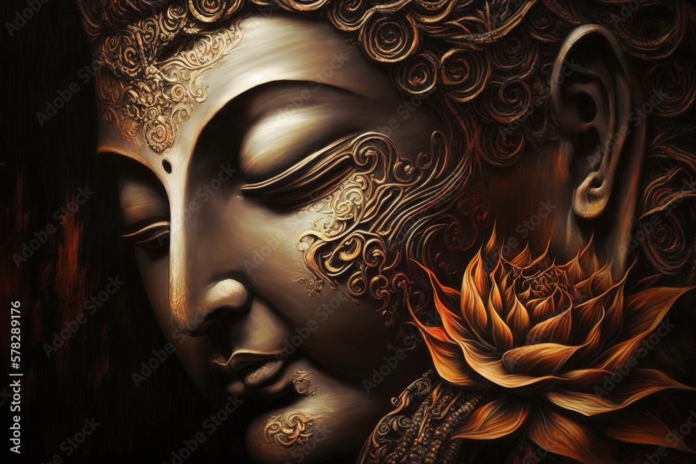 Buddha graphic design illustration background, generative ai Stock ...