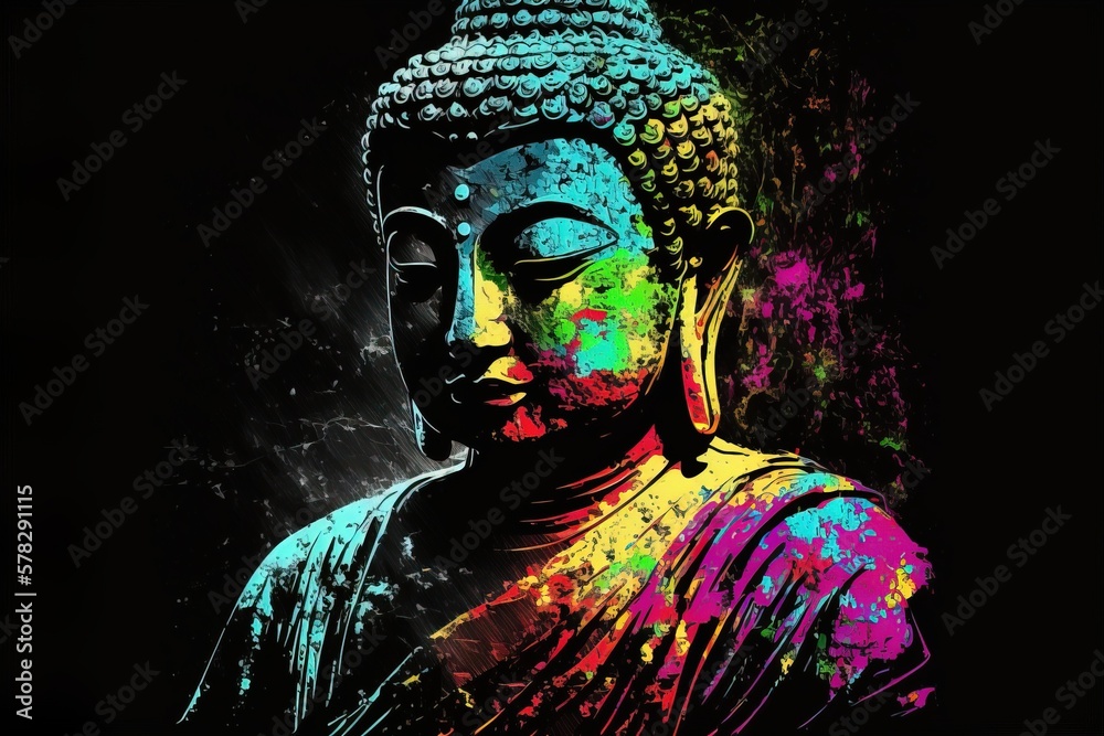 Buddha graphic design illustration background, generative ai Stock ...