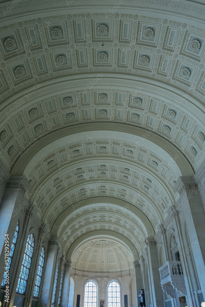 Breathtaking architecture details of panoramic dome mural columns ...