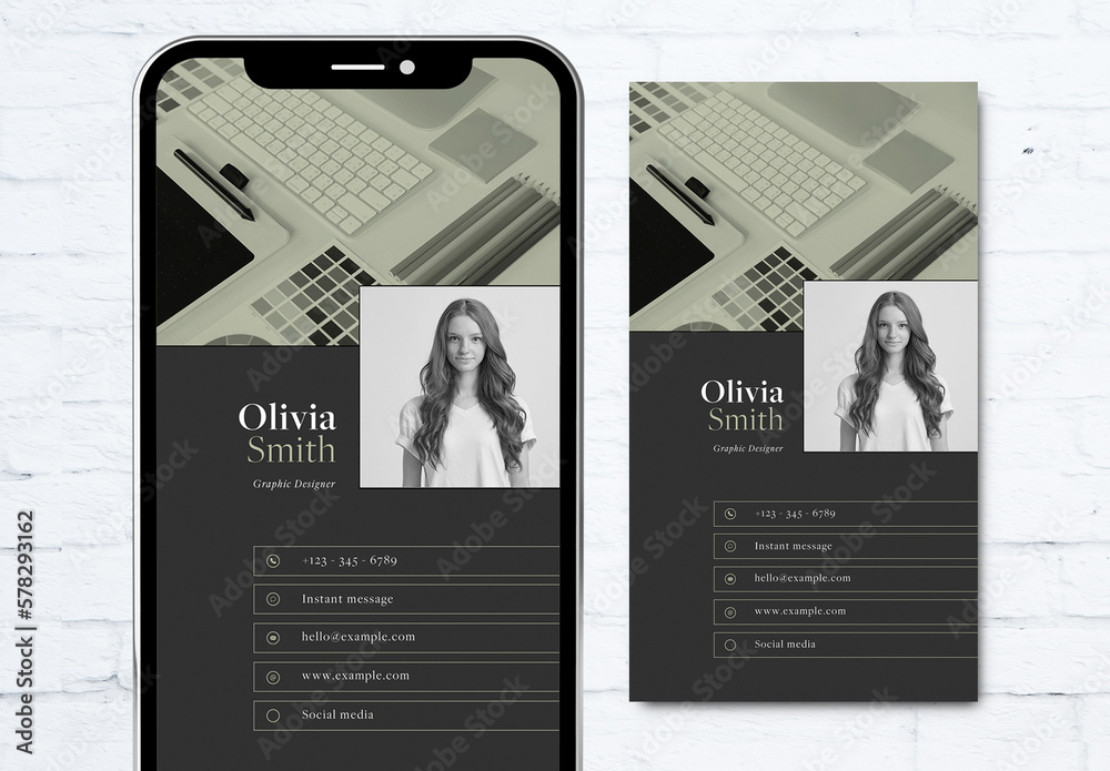 Minimal Digital Business Card Stock Template | Adobe Stock