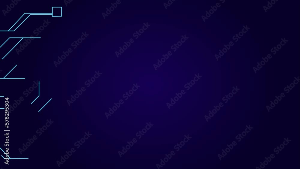 Circuit Board with moving electrons Data Flow Loop Background Animation. Artificial Intelligence ...