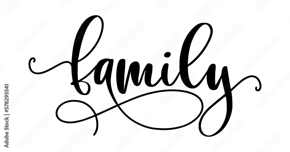 Family. Vector typography text. Inscription for home design, doormat ...