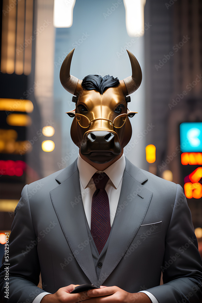 thr bull Boss wearing business suit , animal Business fantasy concept ...