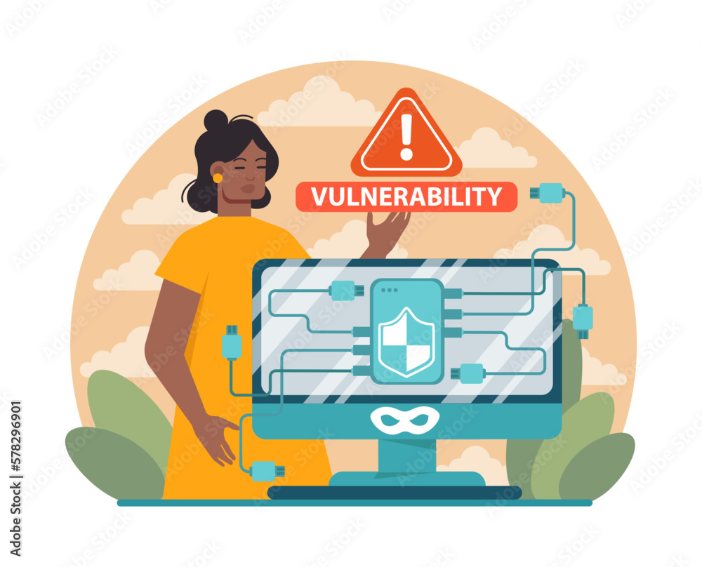 Ethical hacker. Character conducting a security penetration test. White ...