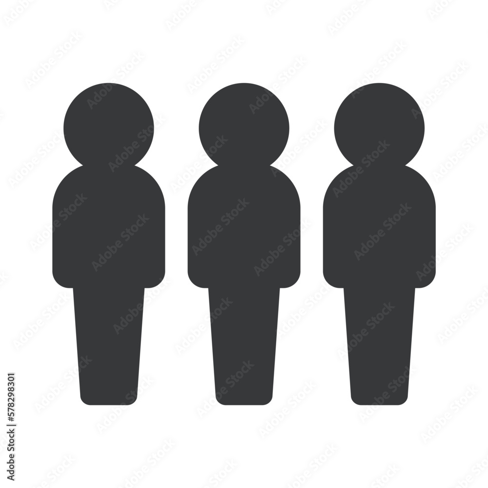 横に並んで立っている3人の人のアイコン･ピクトグラム - チーム･集団のイメージ Stock Vector | Adobe Stock