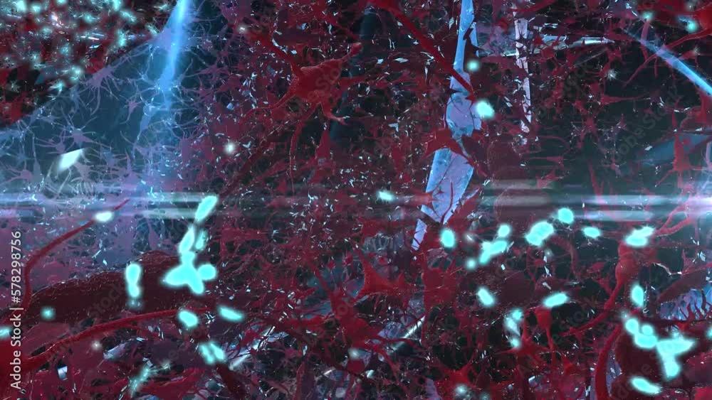 Neuron Cluster Signal Transfer Inside Human Brain Nerve Cells, Journey ...