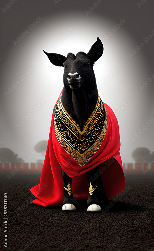 The Pious Ram: A Sacred Qurban Animal in Islamic Traditions made with ...