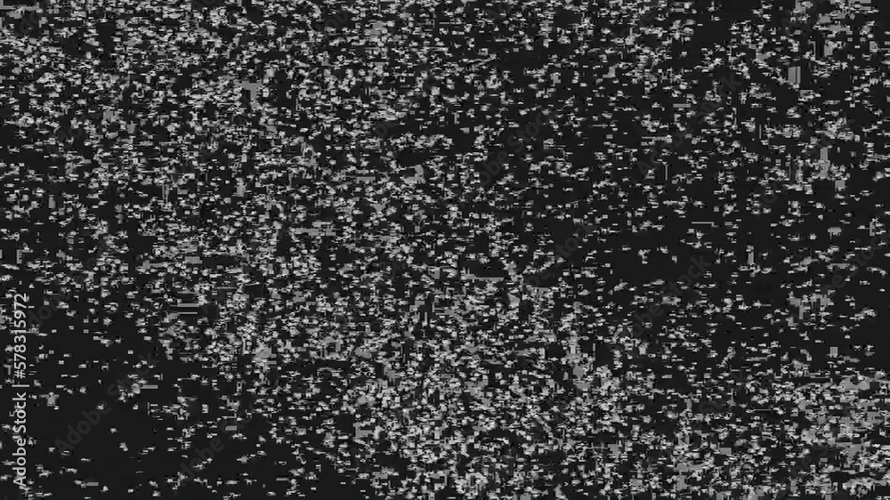 Grain noise. Analog glitch. Old TV static distortion. Black white VHS ...