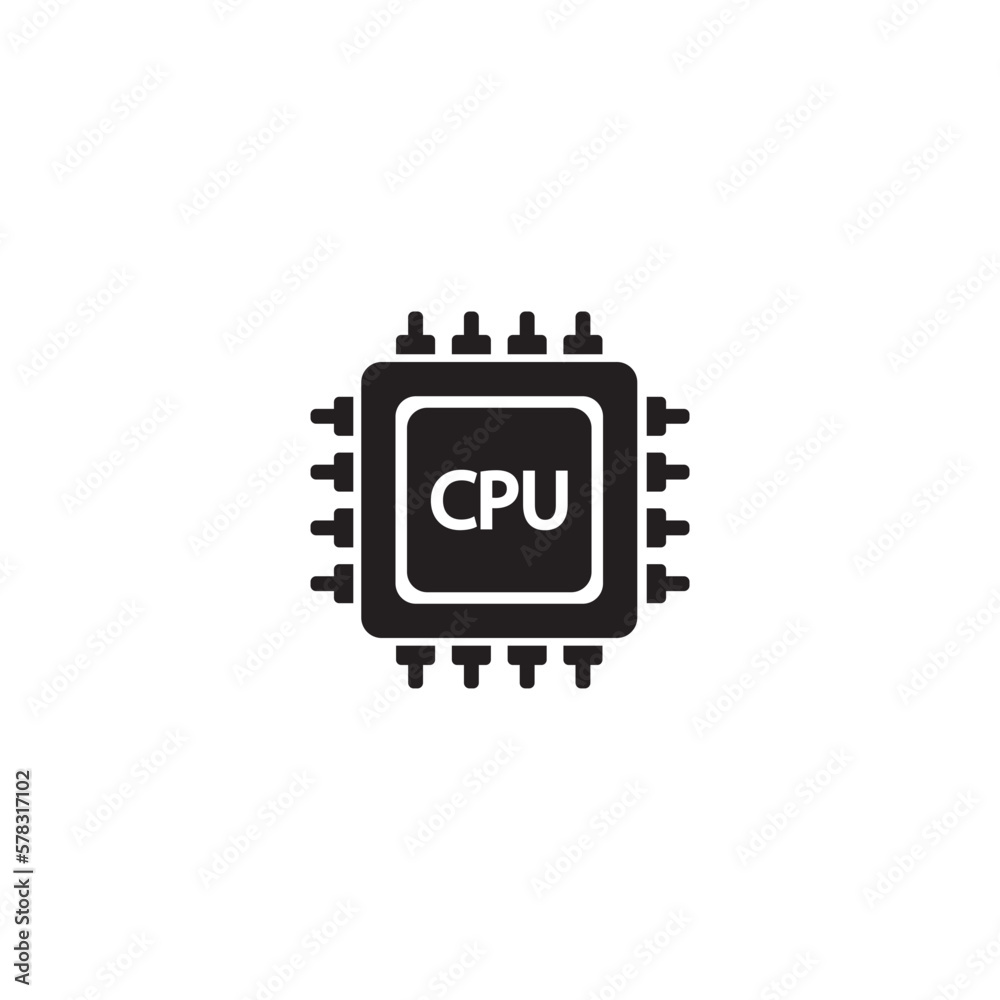 CPU Microprocessor or Chips icons for app web logo banner poster icon ...