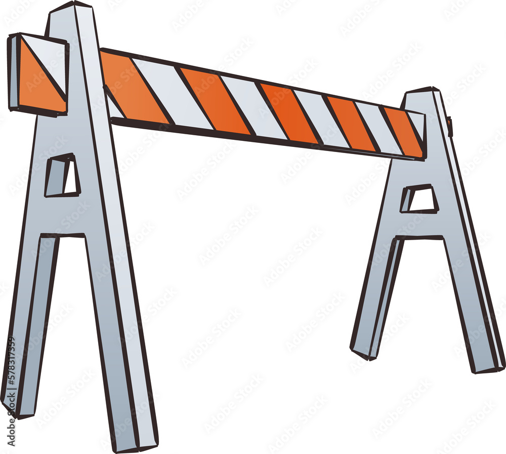 Color Cartoon Illustration Of Road Barrier For Traffic and ...