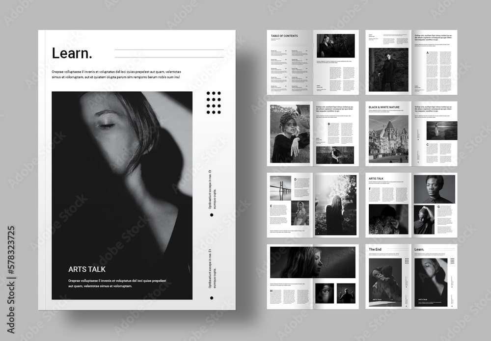 Learn Magazine Layout Stock Template | Adobe Stock