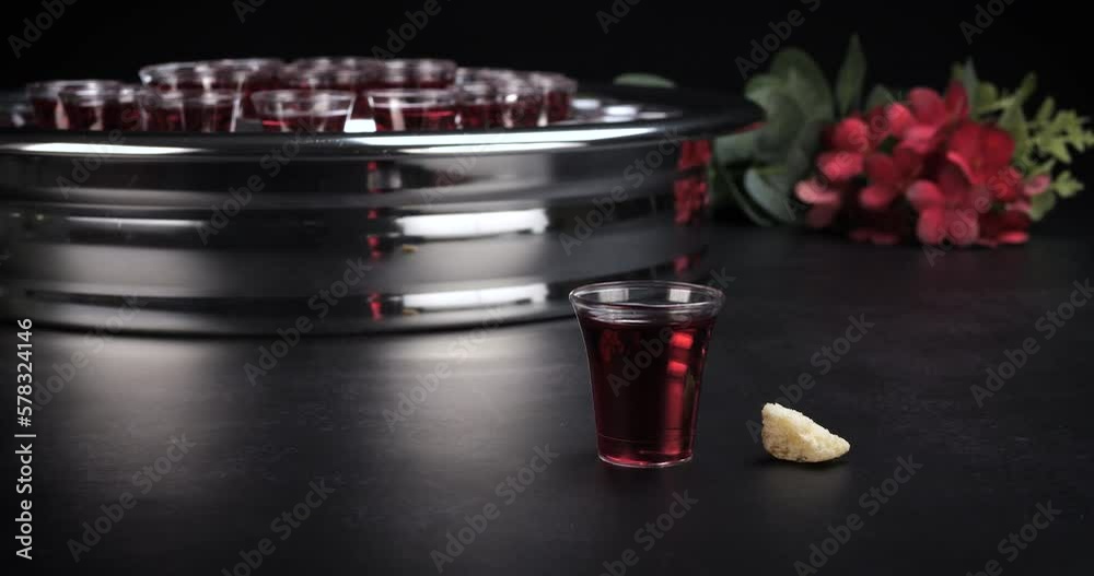 Taking communion concept - the wine and the bread symbols of Jesus ...