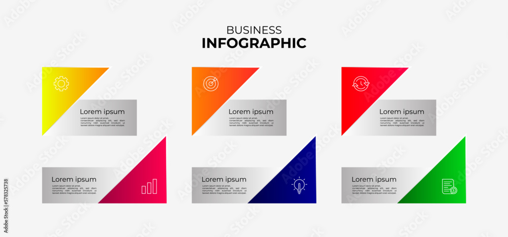 Vector infographic label template with icons. 6 options or steps ... Vector infographic label template with icons. 6 options or steps ...