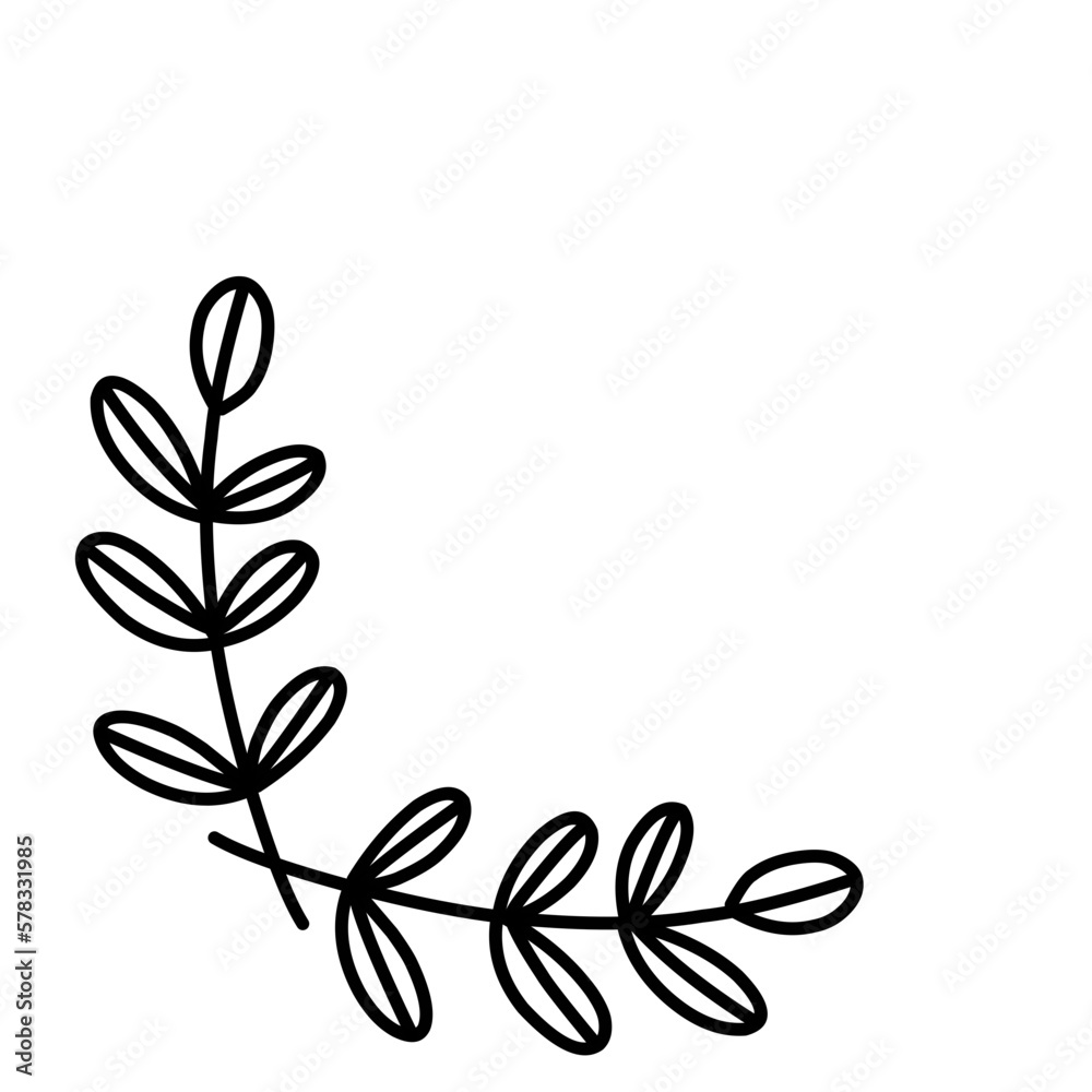 Corner Border flowers Stock Vector | Adobe Stock