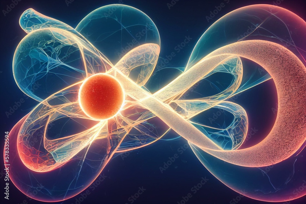 Fusion reaction at infinity, created with Generative AI technology ...
