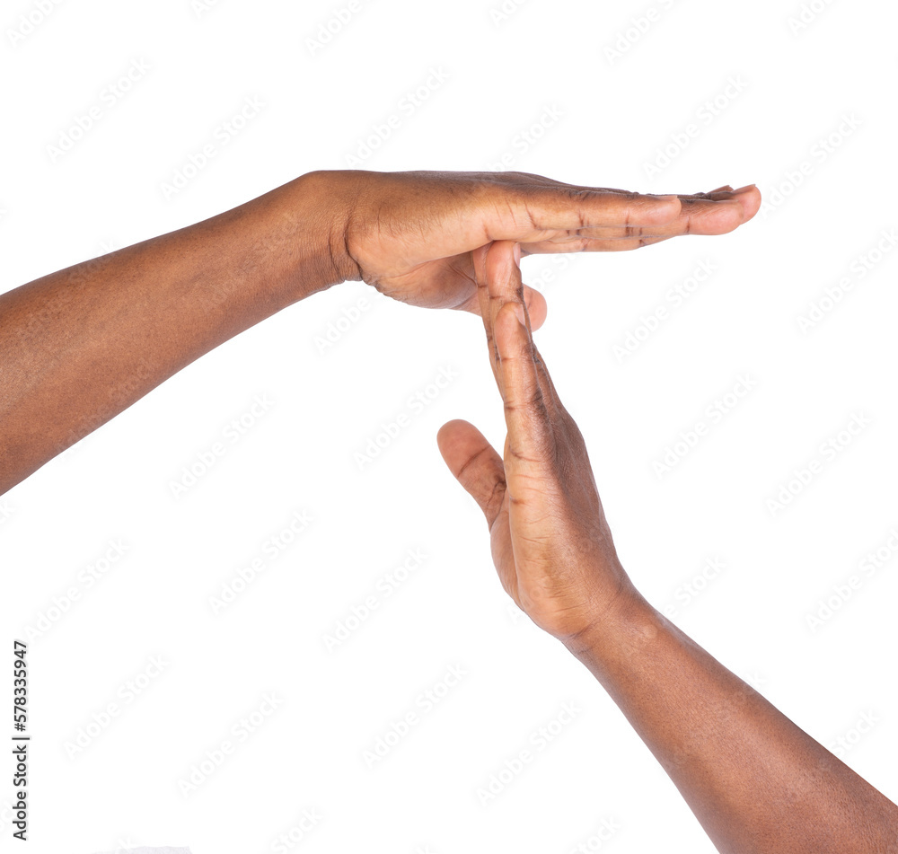 Time out hand gesture isolated on white or transparent background Stock ...