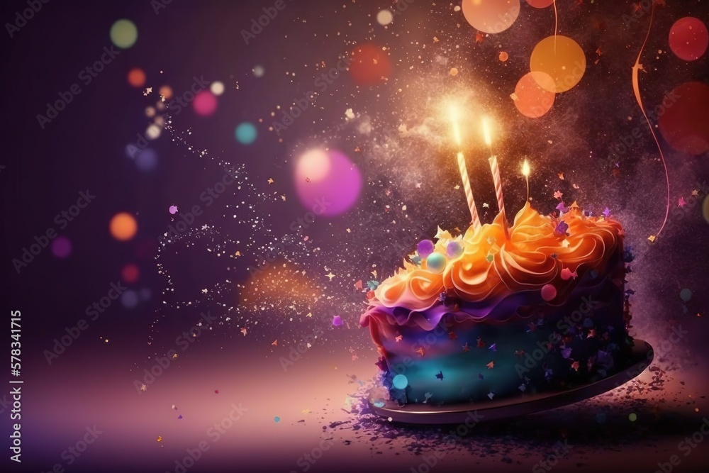 Happy Birthday Background Wallpaper Illustration Generative AI Stock ...
