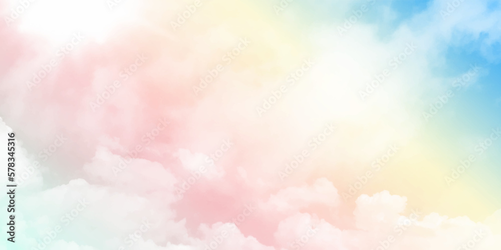 Rainbow clouds background, made with color filters, unfocused Stock ...