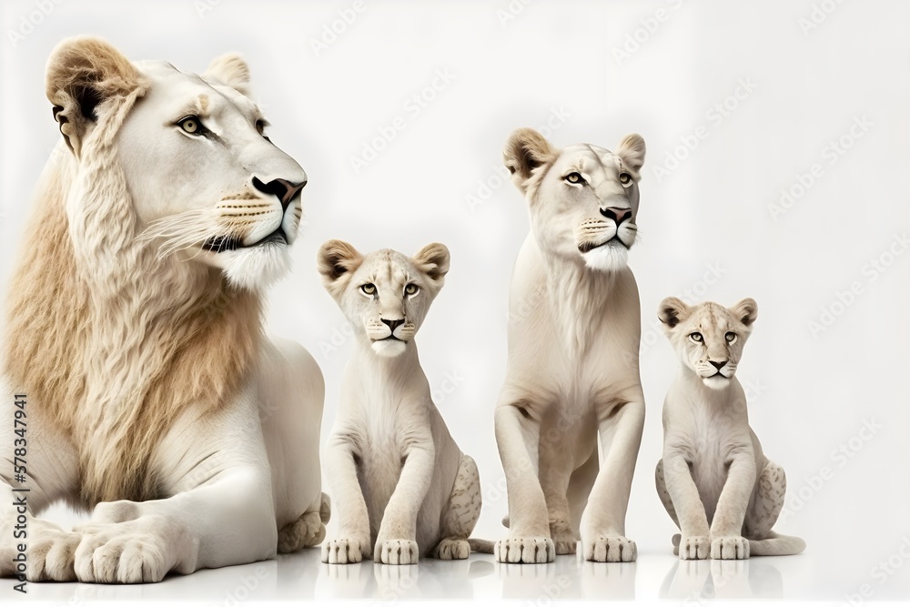 Wallpaper Illustration and background of a lion family together, in a ...