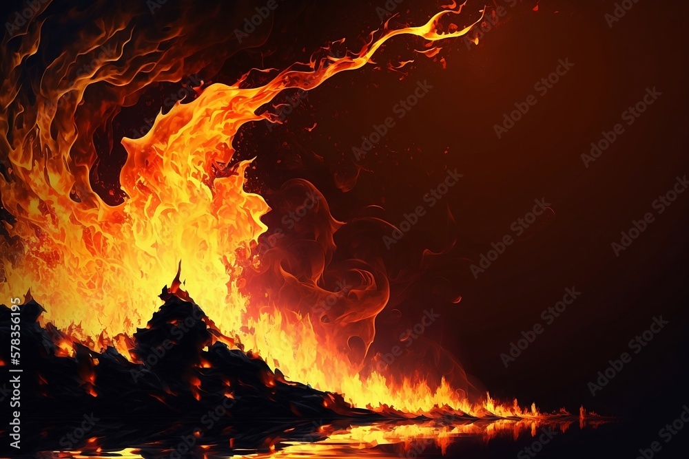 Blazing Inferno: The Story Behind the Raging Fire. Generative AI Stock ...