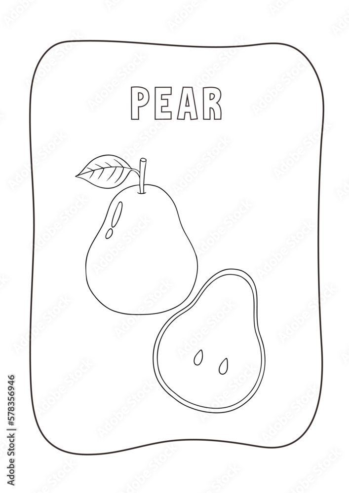 Coloring pages for kids, coloring worksheets, coloring fruits, coloring ...