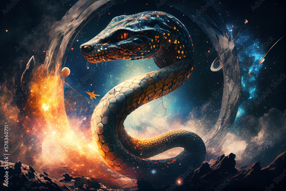 Powerful Epic Legendary Snake In Universe. Spiritual Animal Awakening ...