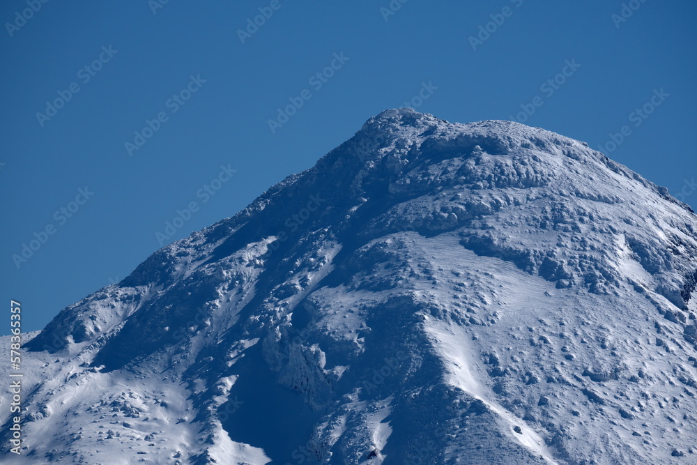 Hokkaido Shiretoko World Heritage Site Mt. Rausu in winter Stock Photo ...
