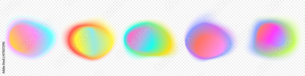 Color gradient circles, abstract colors blend mesh and soft neon light ...