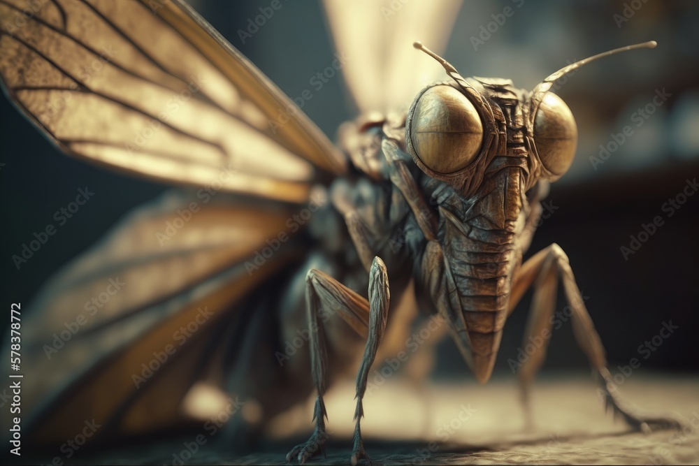 Visualization of an ancient insect from 100 million years ago, AI ...