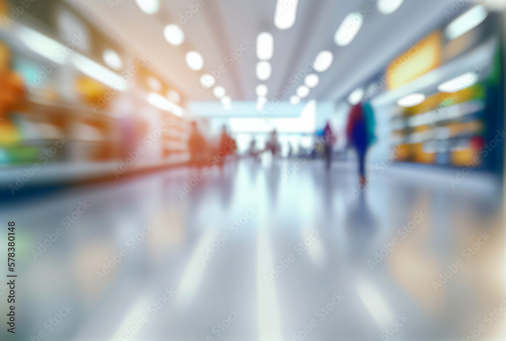 Big store or supermarket blurred indoor background for advertising ...