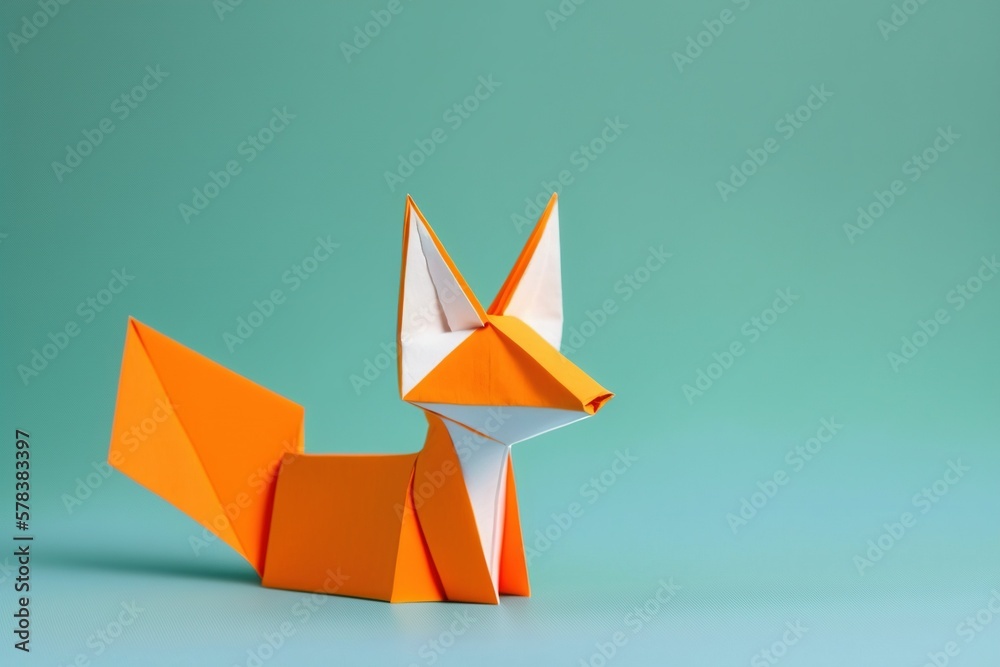 origami figure of a fox Stock Photo | Adobe Stock