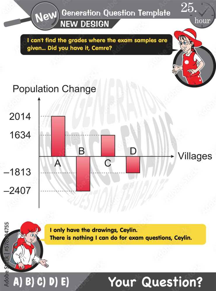 Mathematics, graph questions, column, circle, line, pie chart, next ...