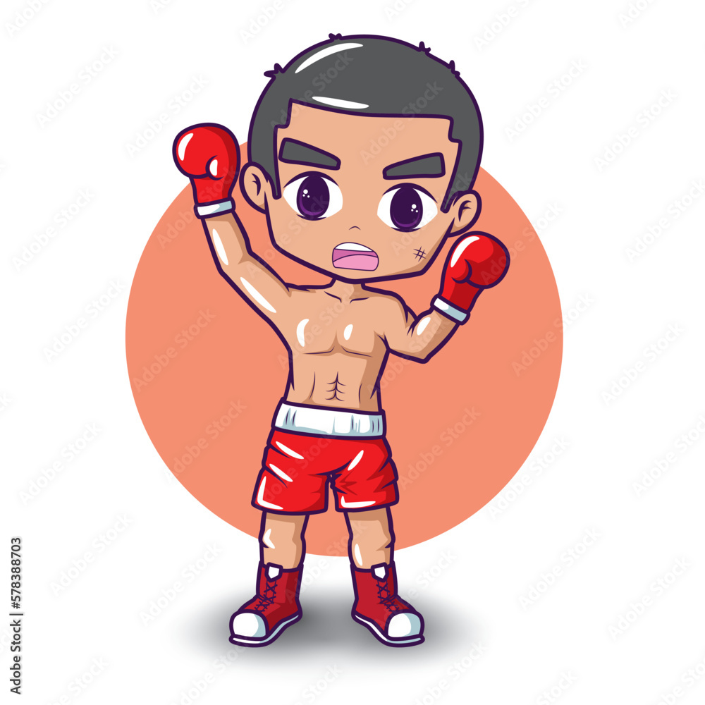 Cartoon Boxing Vector., Sport Concept. Stock Vector | Adobe Stock