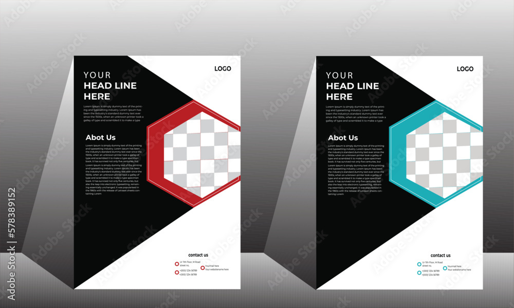 minimalist flyer design set with image folder , abstract business flyer ...