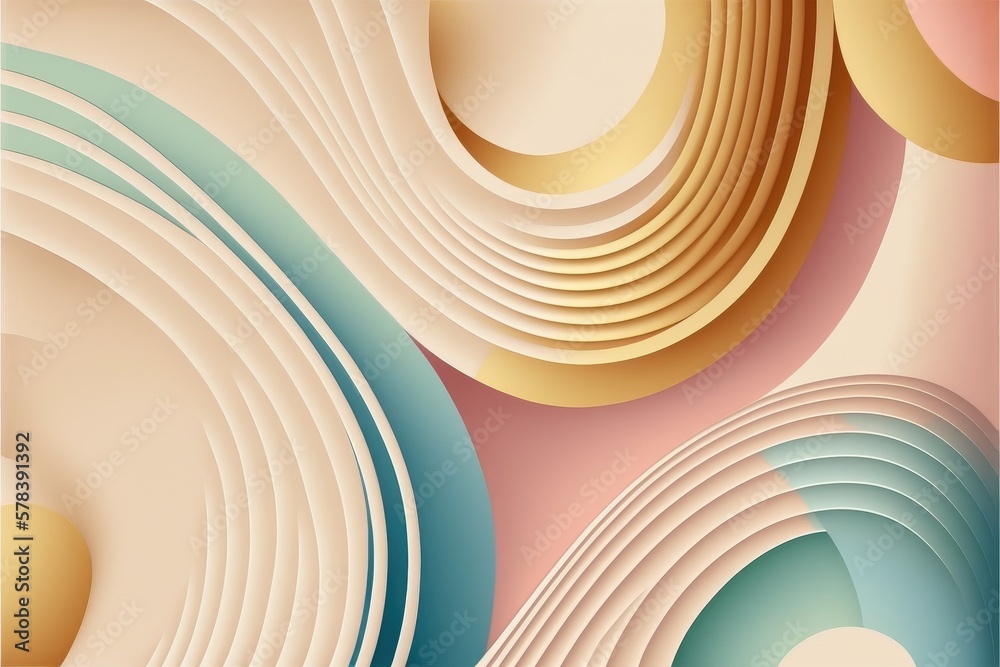 Abstract art of curve line in pastel color pattern. Concept of enormous ...
