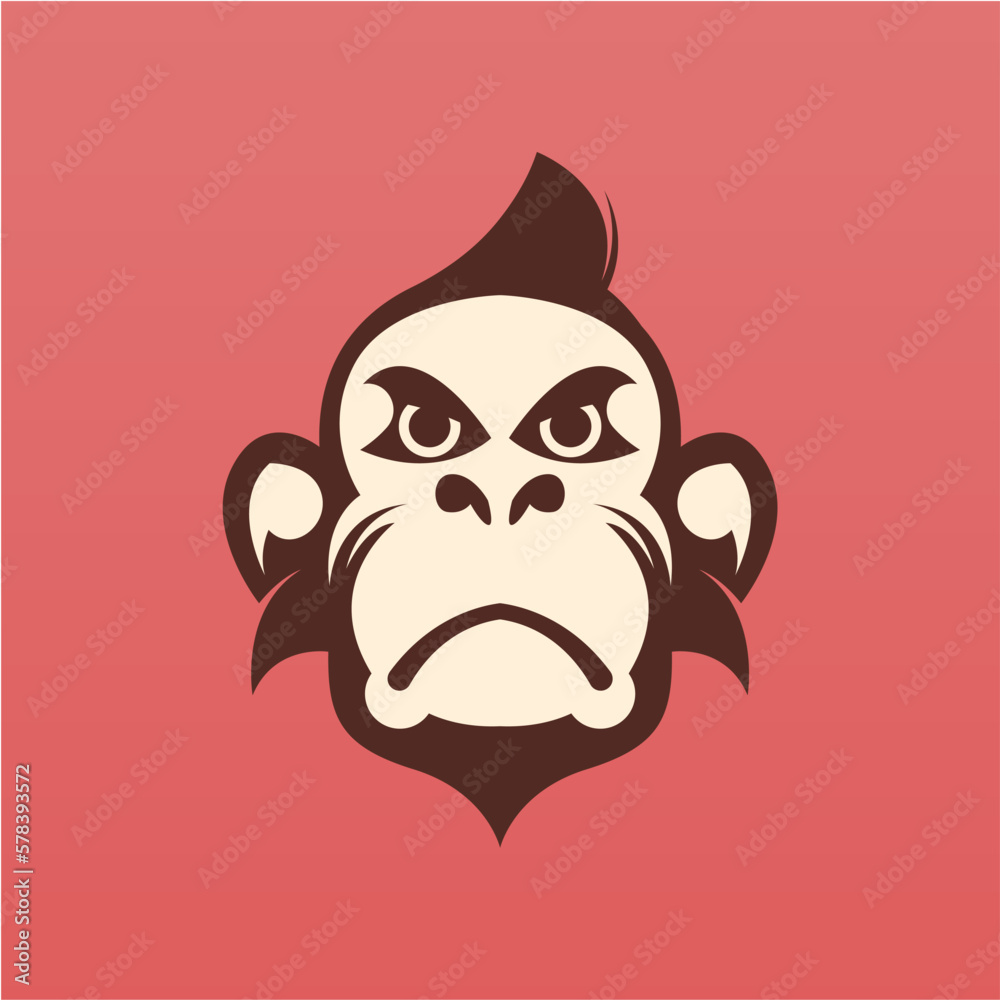 Monkey head logo design. Monkey face for your avatar and social media ...