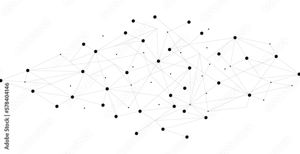 Black network. Abstract connection on white background. Network ...