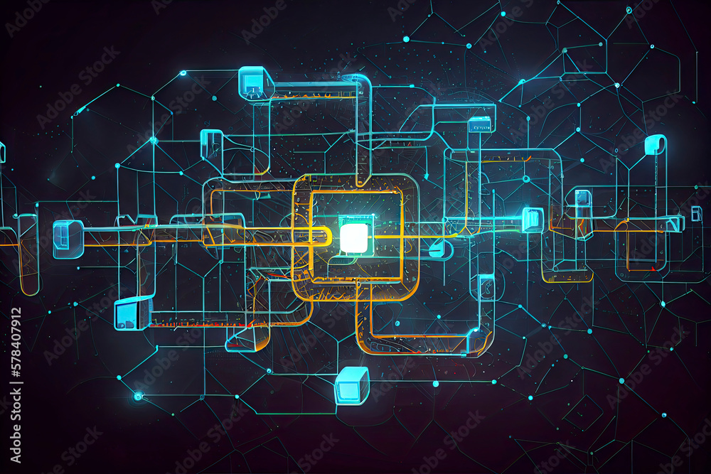 Blockchain technology. Featuring a futuristic and innovative design ...