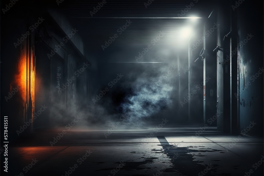 Dark street, asphalt abstract dark background, empty dark scene, neon ...
