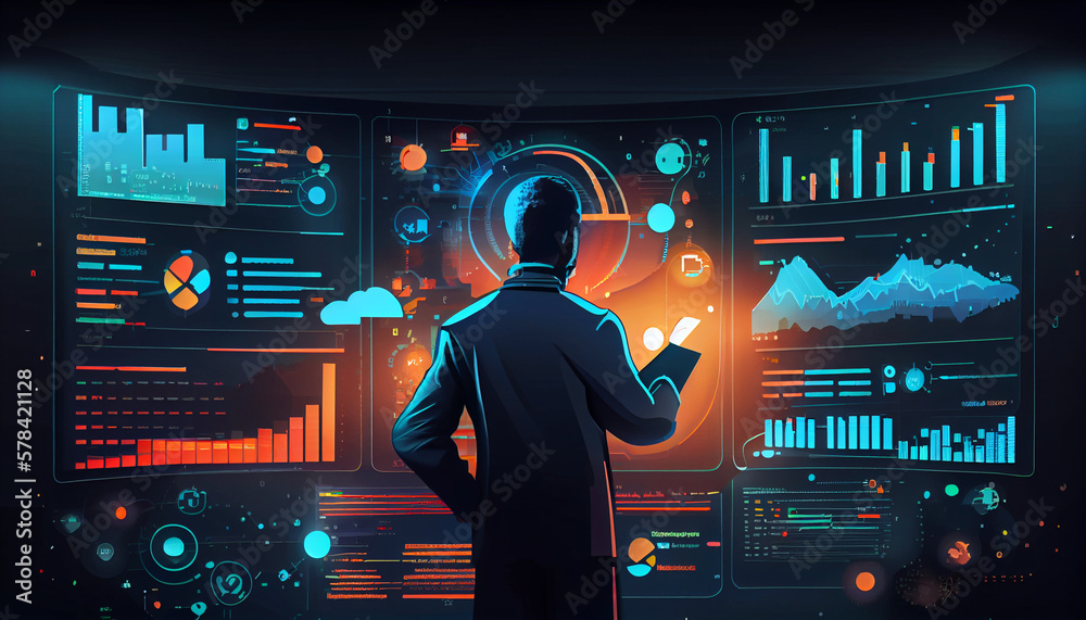 Analyst_working_in_Business_Analytics_and_Data_Management Isolated ...