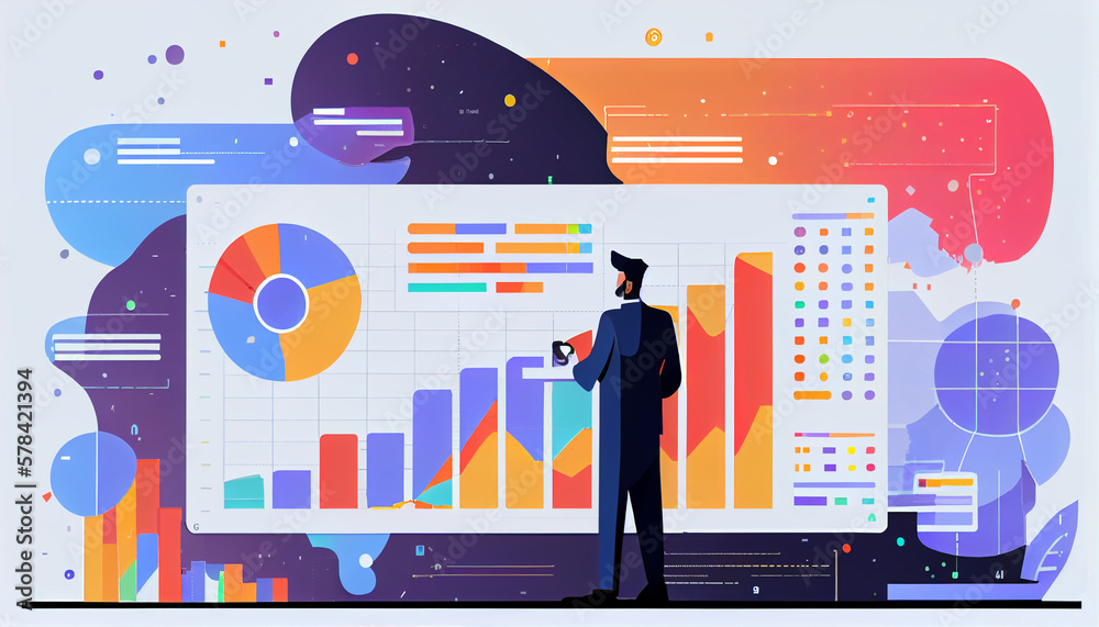 Analyst_working_in_Business_Analytics_and_Data_Management Isolated ...